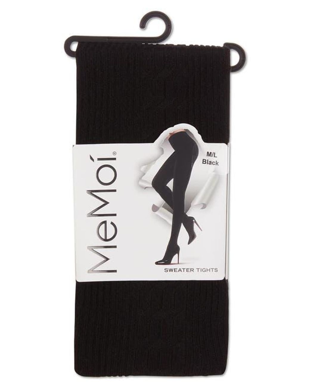Memoi Cable Stitch Sweater Tights in Black | Lyst