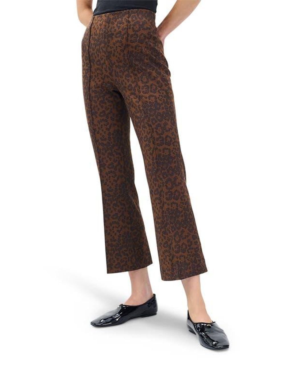 Rag & Bone Irina Print Ponte Flare Ankle Pants in Brown | Lyst