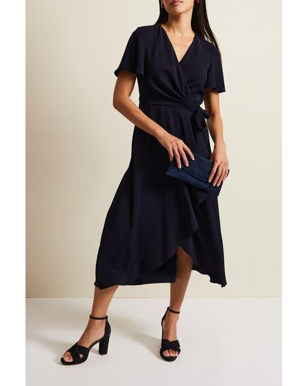 Phase Eight Julissa Wrap Midi Dress in Blue | Lyst