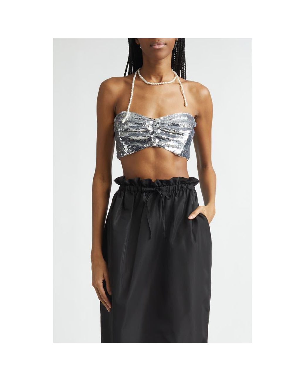 Simone Rocha Sculpt Sequin Bandeau in Gray | Lyst
