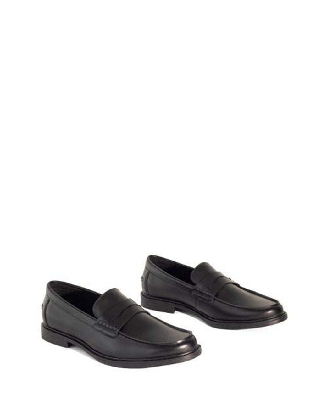 Uncut Hutch Moc Toe Stitching Penny Loafer in Black for Men | Lyst