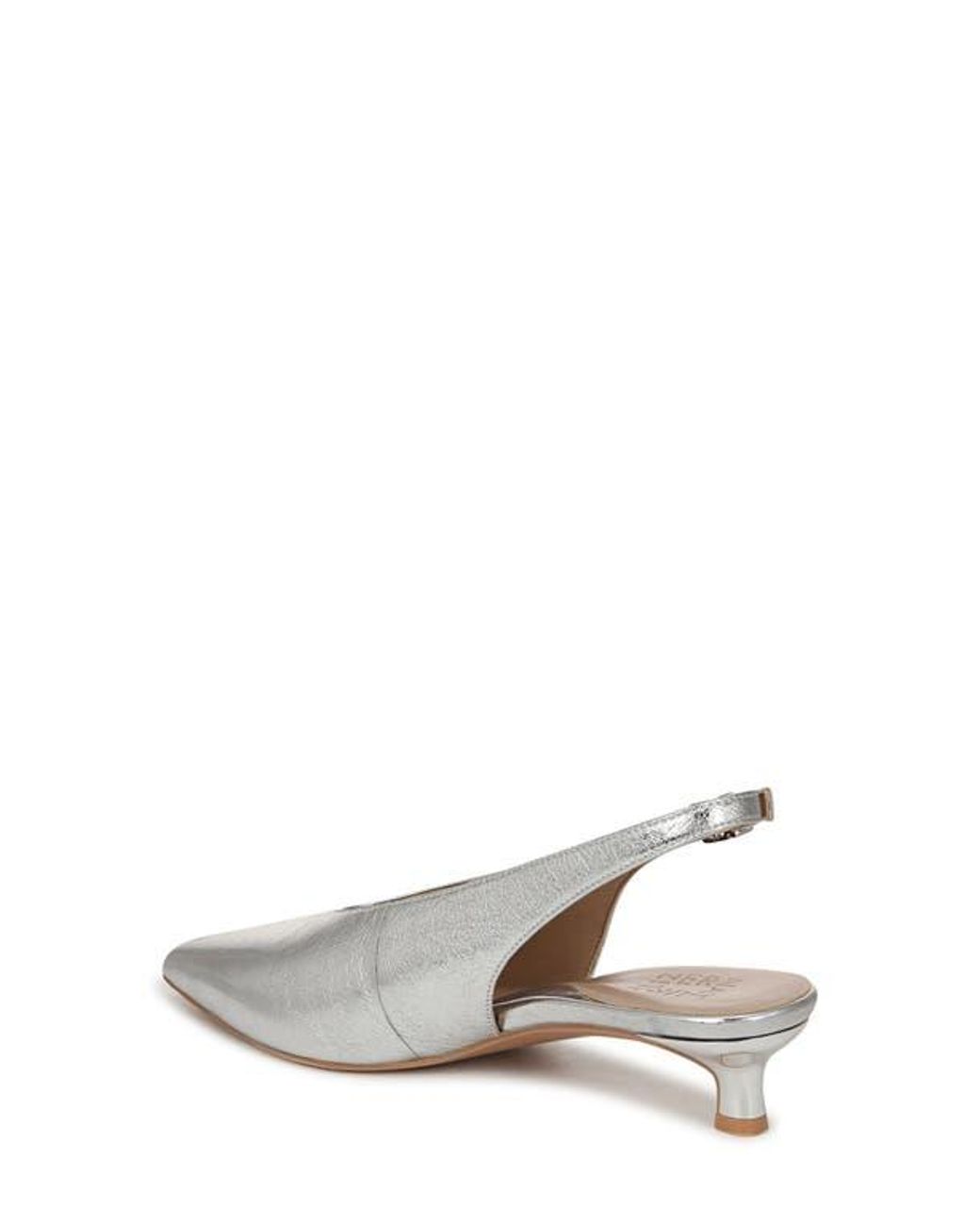 Naturalizer Nicolette Slingback Pointed Toe Kitten Heel Pump in White ...