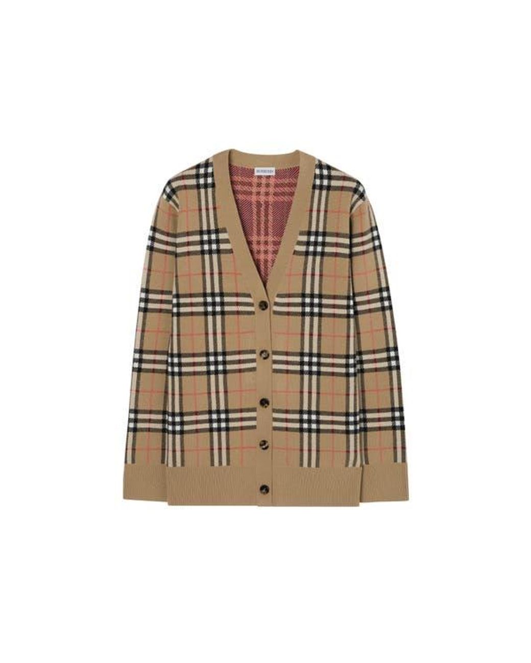 Burberry Check Cotton Wool Cardigan | Lyst