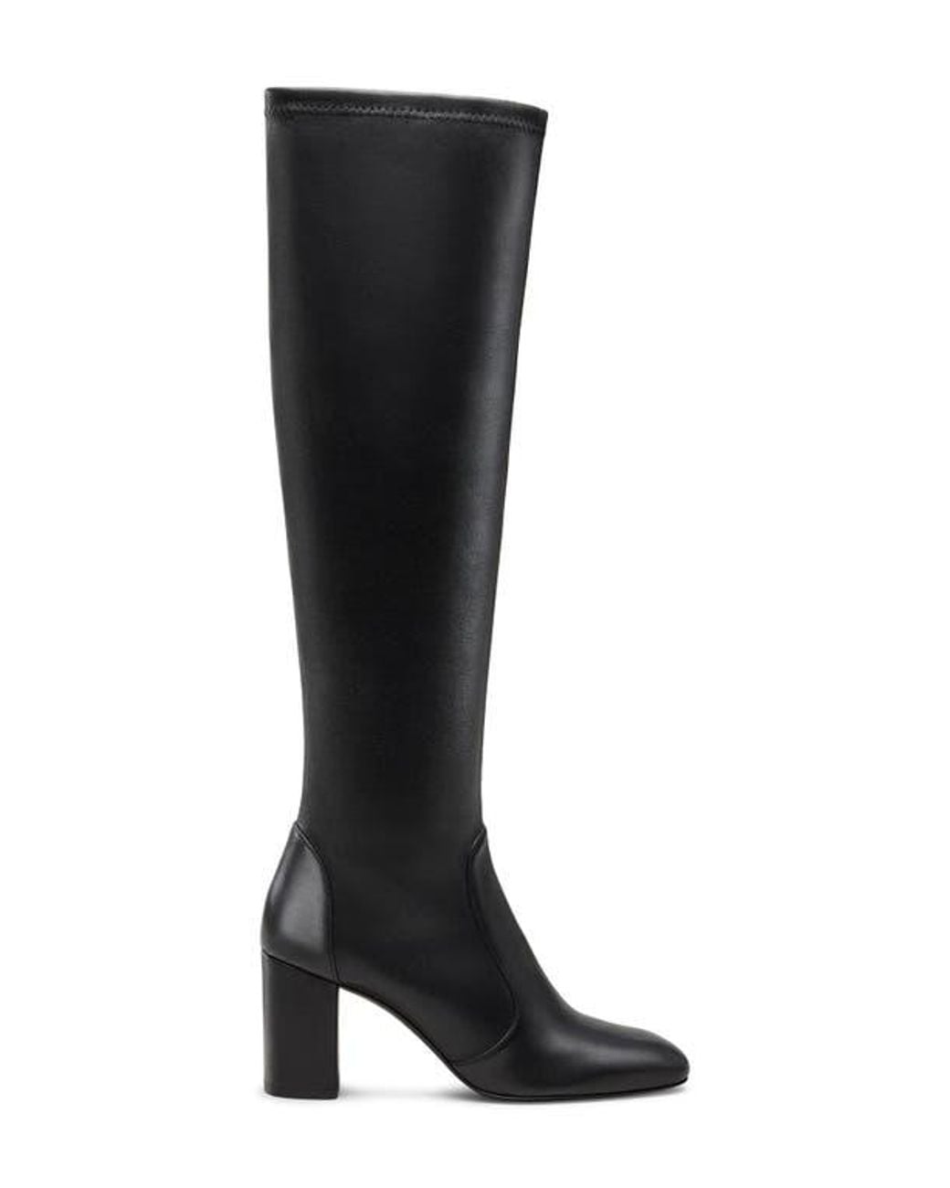 Stuart Weitzman Lucie Knee High Block Heel Boot in Black | Lyst