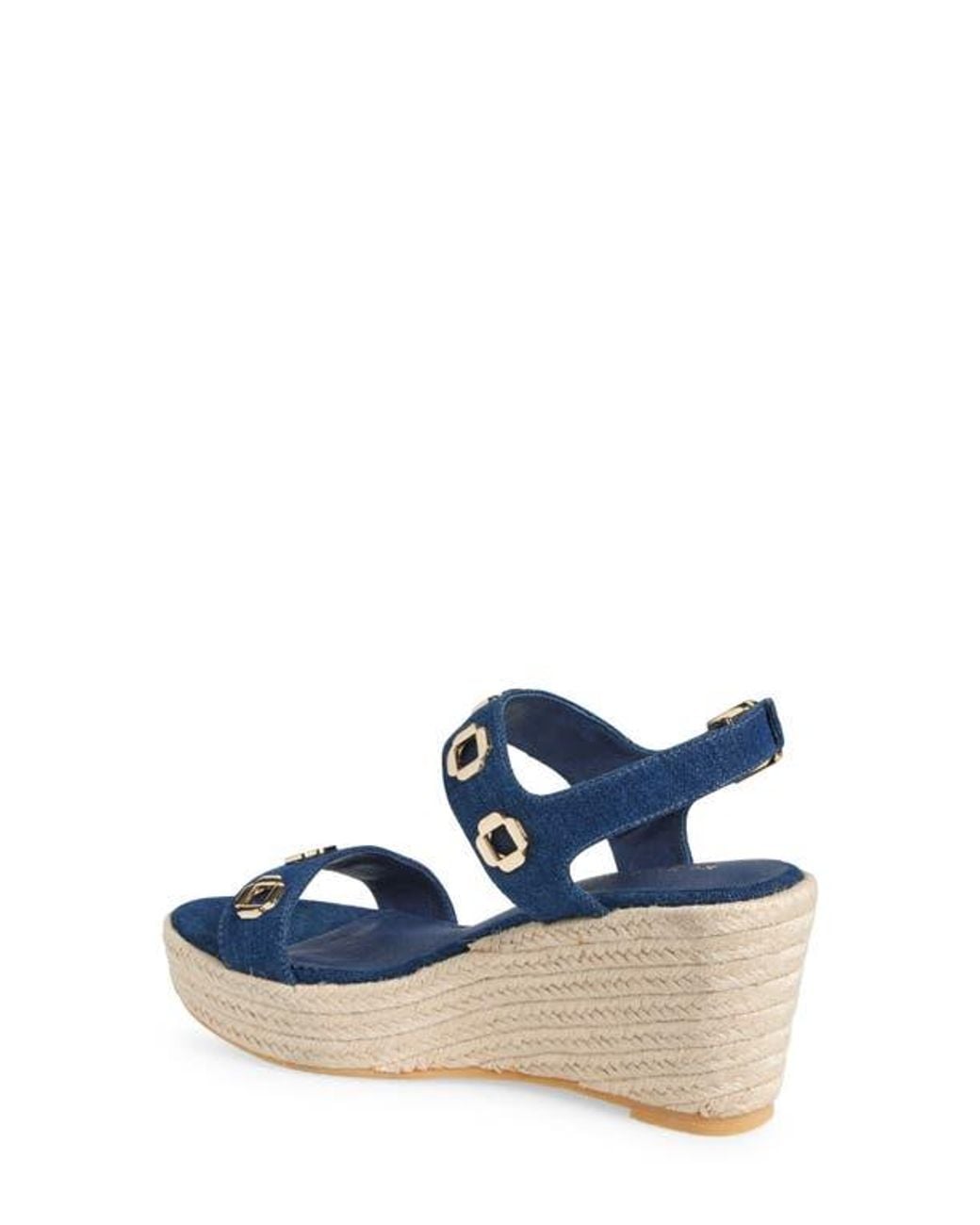 KOKO + PALENKI Echo Slingback Espadrille Platform Wedge Sandal in Blue ...