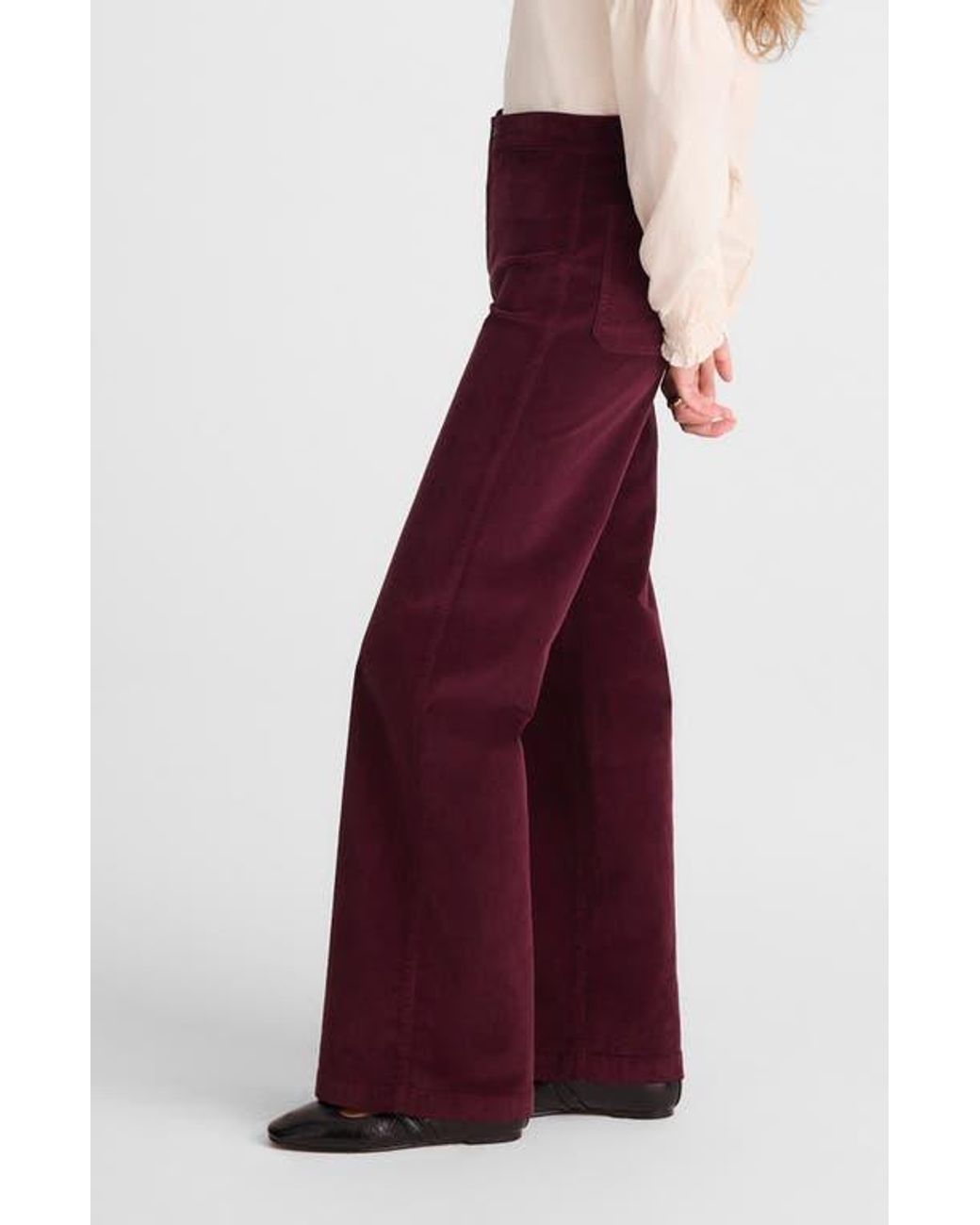 Madewell The Wide Leg Corduroy Pants in Purple | Lyst