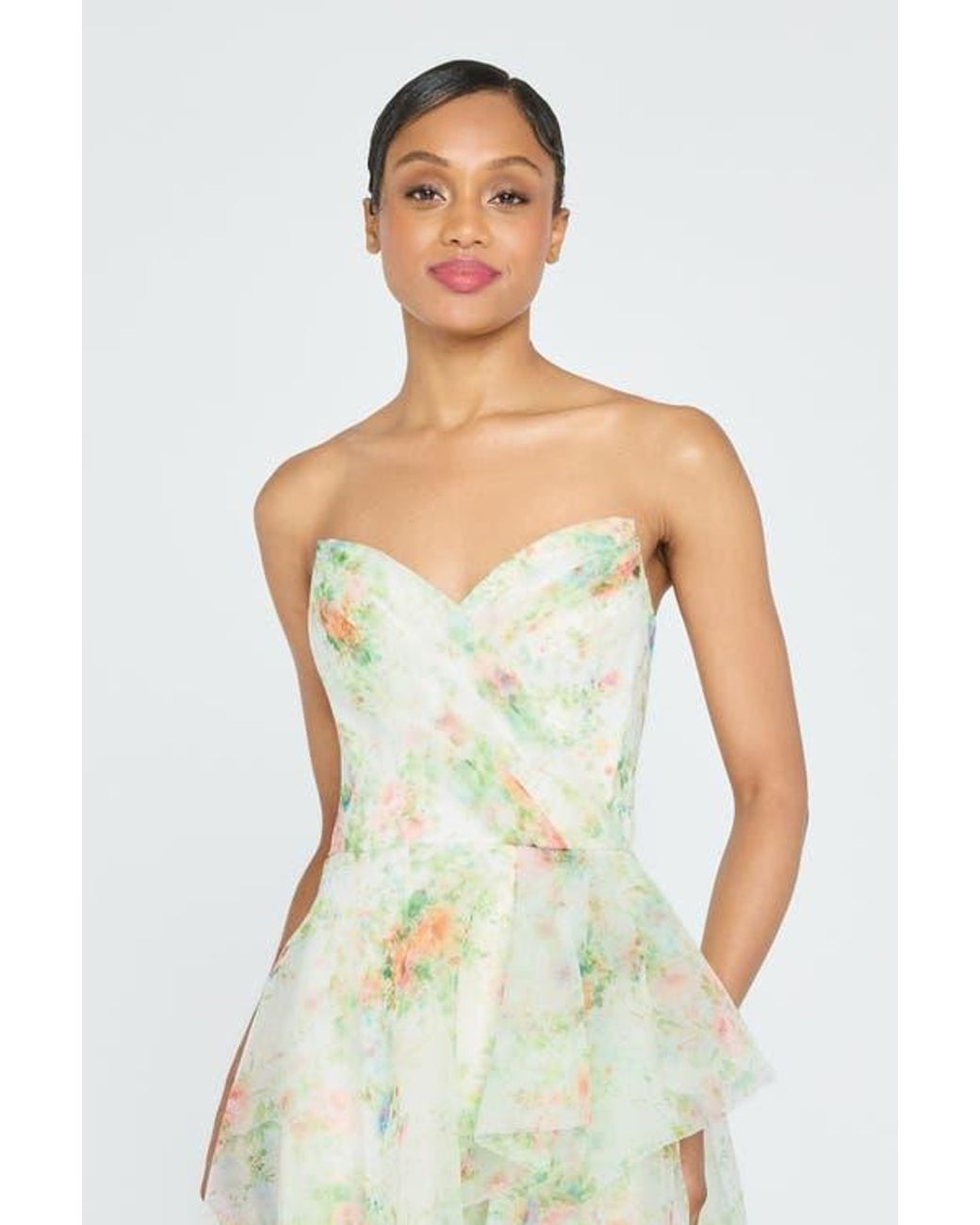 THEIA Tanya Organza A-Line Gown in White | Lyst