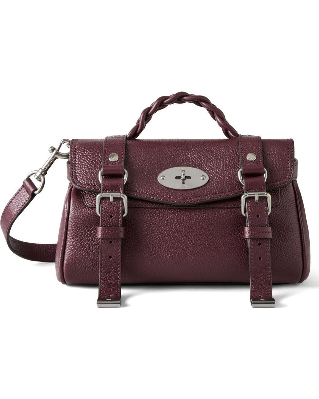 Mulberry Mini Alexa Leather Satchel in Purple | Lyst