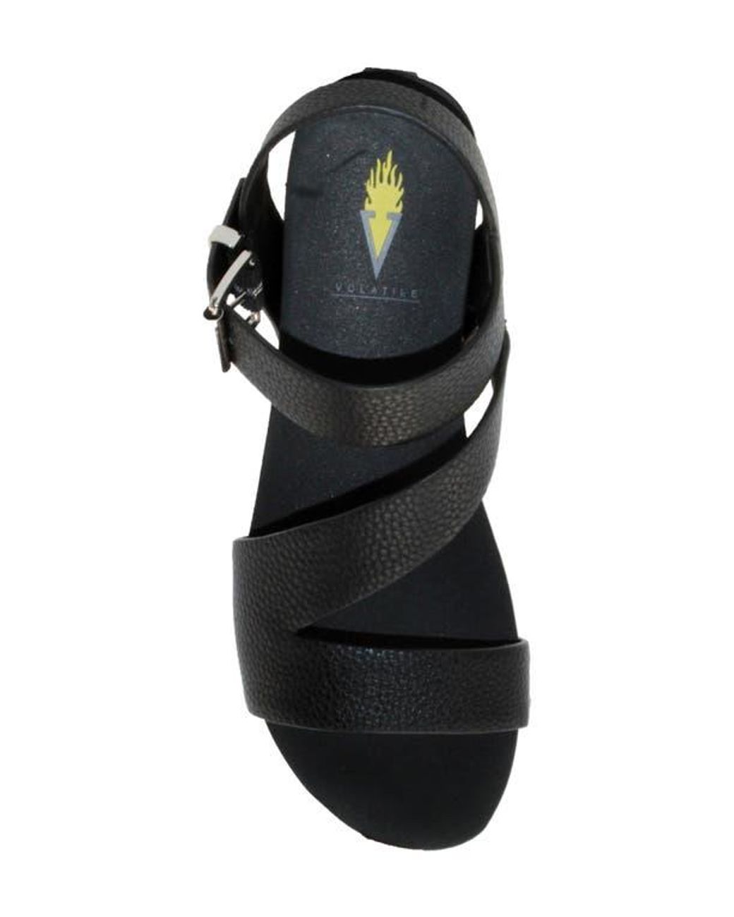Volatile Biloxi Platform Wedge Sandal in Black | Lyst