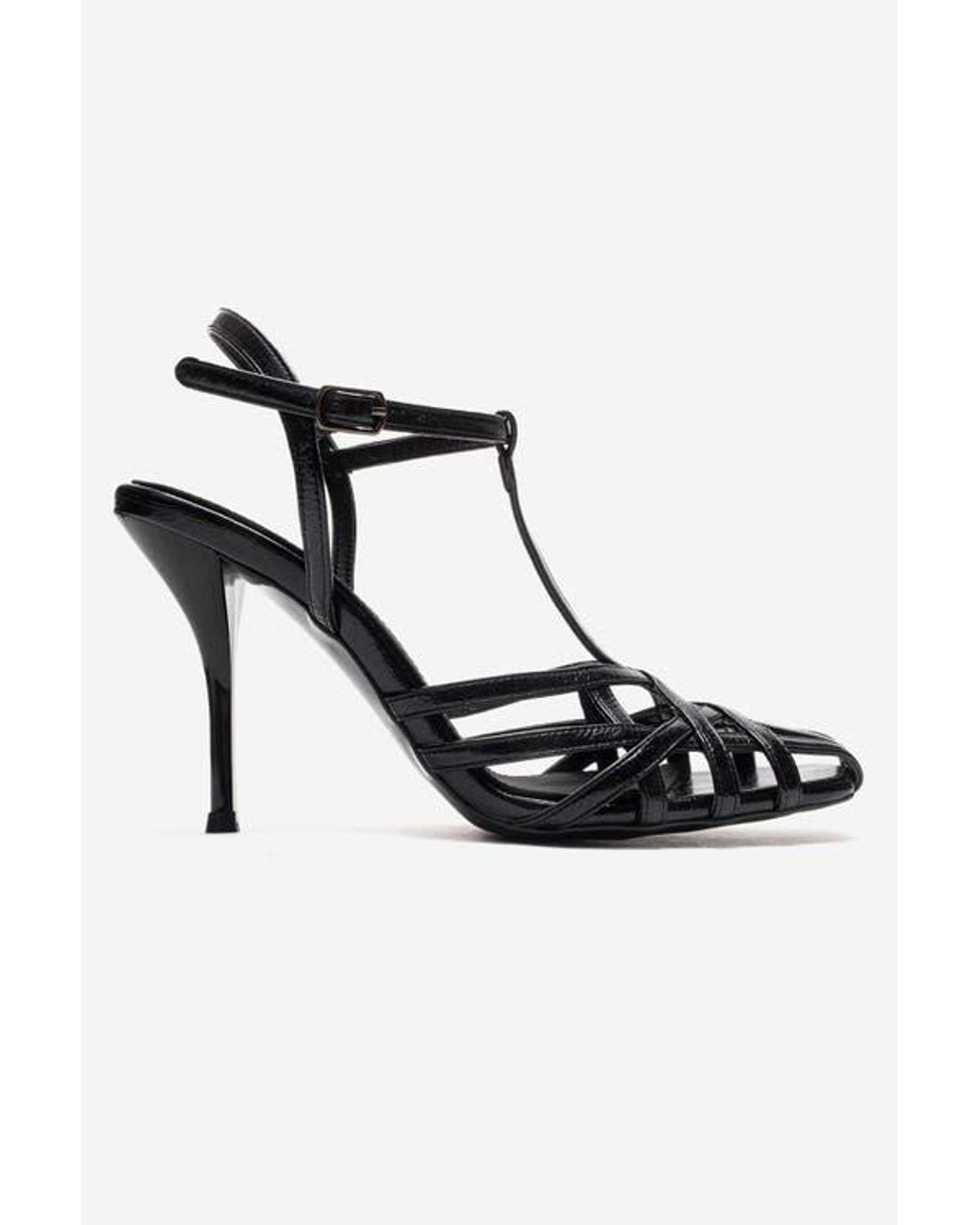 Prologue Shoes Allos Stiletto Sandal in Black | Lyst