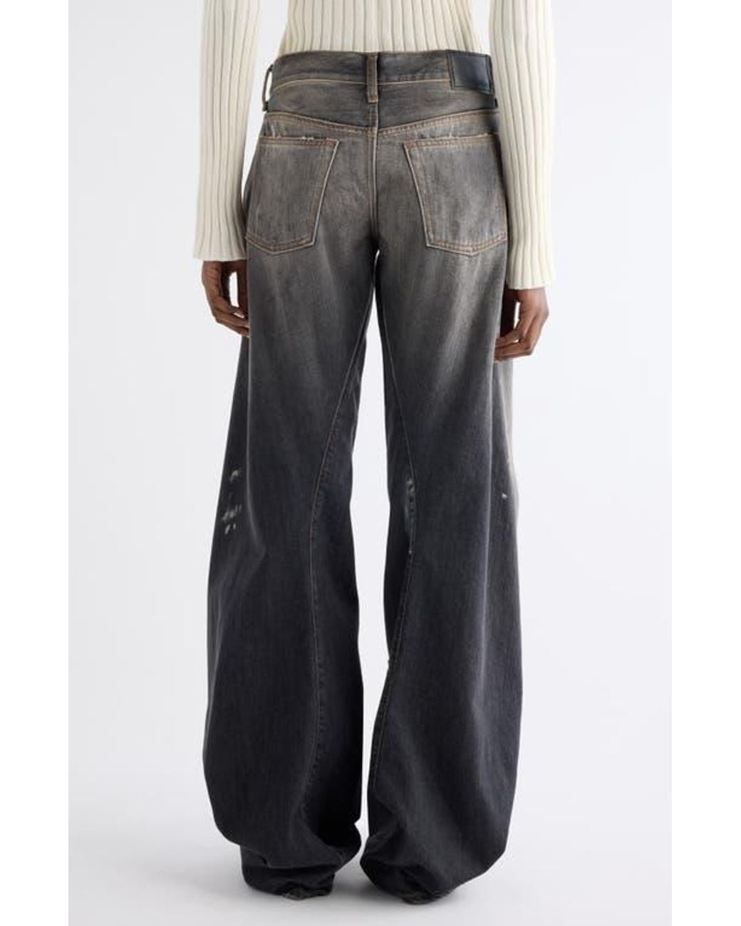Acne Studios 2006 Trafa Paint Splatter Baggy Wide Leg Jeans in Gray | Lyst