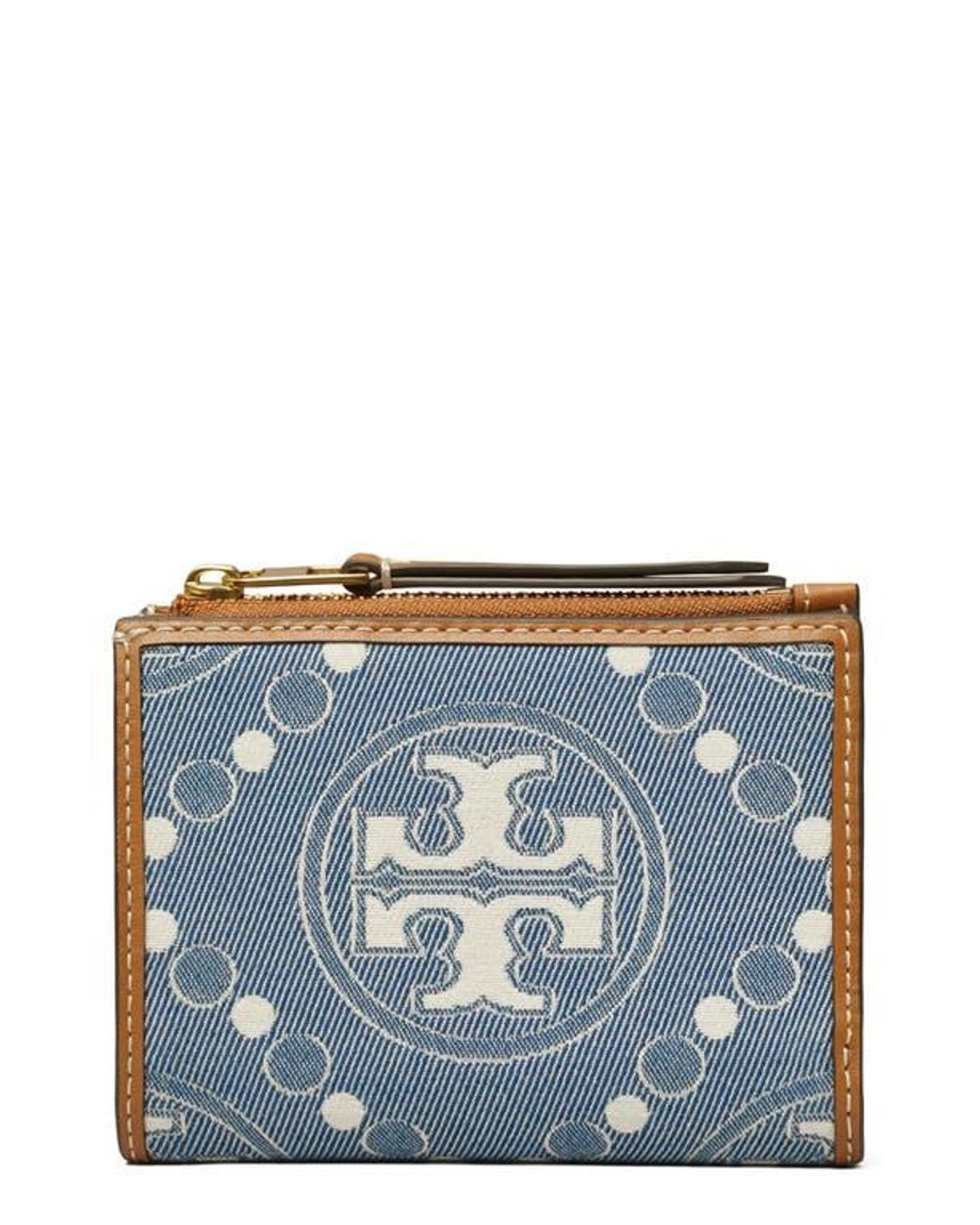 Tory Burch T Monogram Denim Bifold Wallet in Blue | Lyst