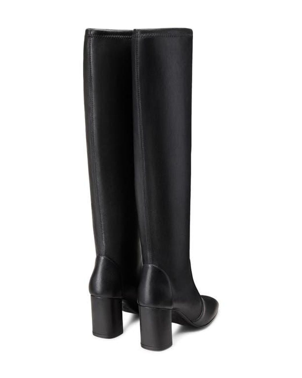 Stuart Weitzman Lucie Knee High Block Heel Boot in Black | Lyst