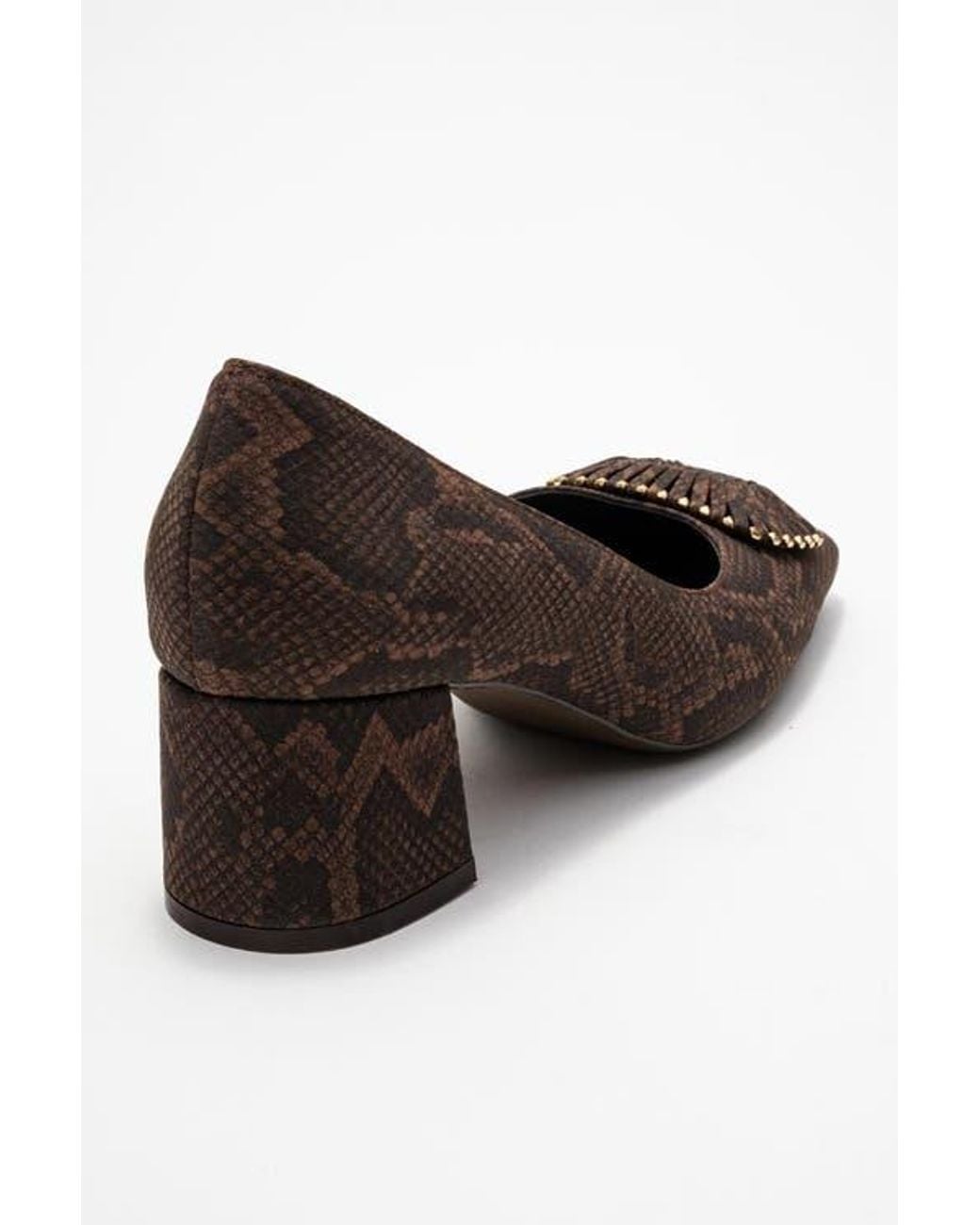 Prologue Shoes Velora Buckle Square Toe Block Heel Pump in Black | Lyst