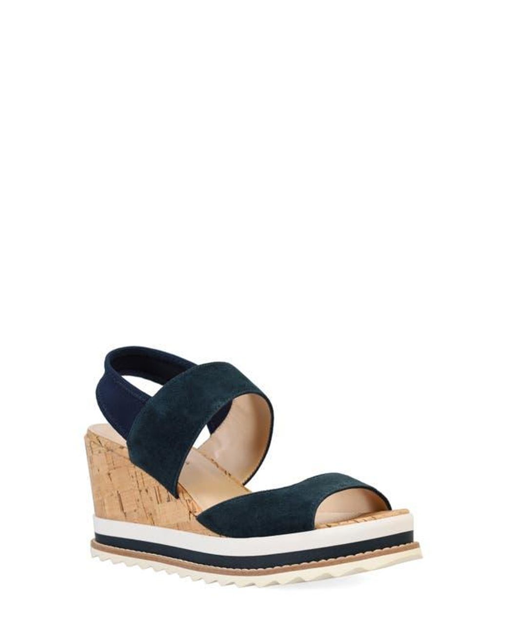 Pelle Moda Winta Platform Wedge Sandal in Blue | Lyst