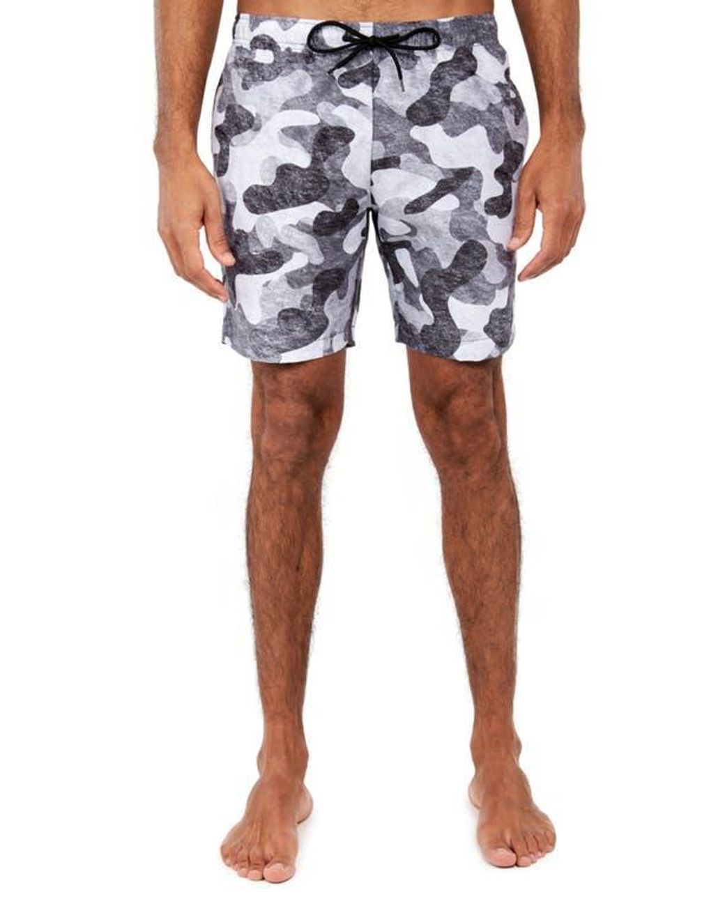 Brooklyn Brigade Slim Fit Camo Swim Trunks in Blue for Men | Lyst