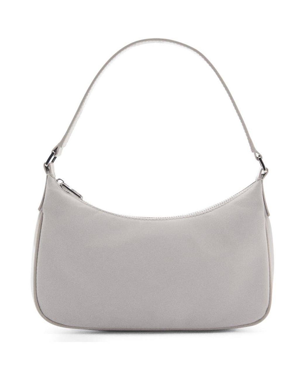 Mango Small Nylon Shoulder Bag in Gray | Lyst