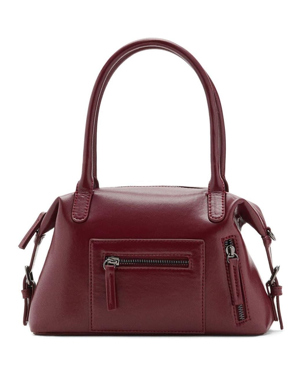 MANGO TEEN Mini Structured Faux Leather Top Handle Bag in Purple | Lyst