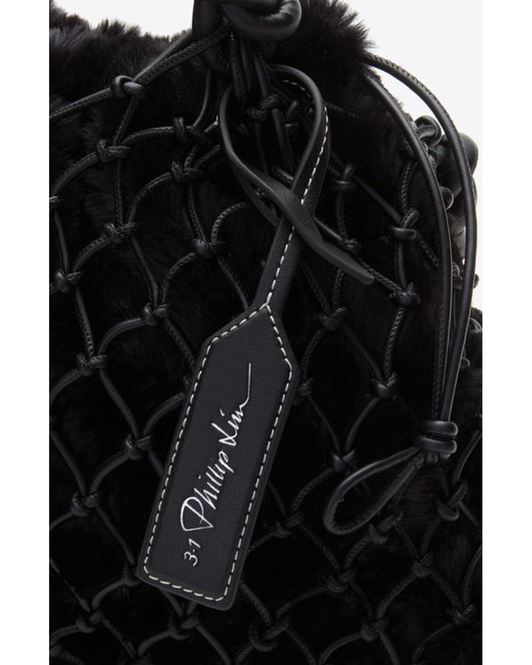 3.1 Phillip Lim Faux Fur Macrame Mini Sac in Black | Lyst