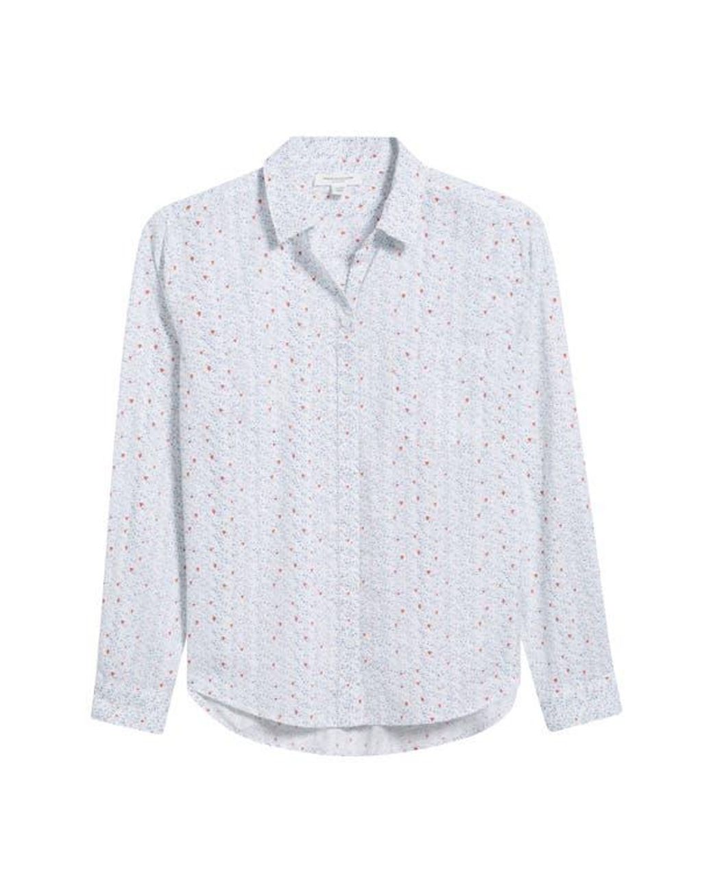 Beach Lunch Lounge Karolee Heart Print Cotton Button-Up Shirt in Blue ...