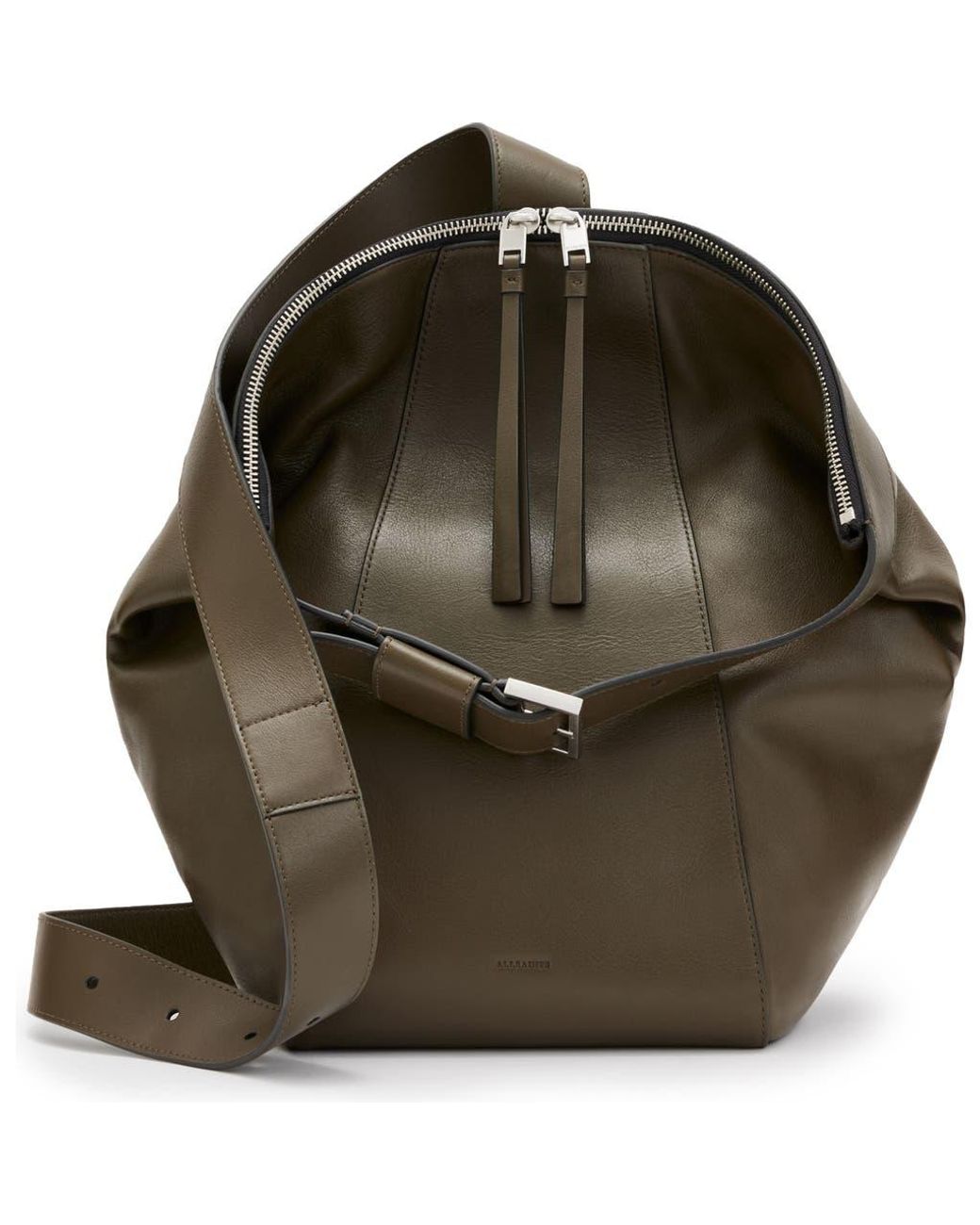 AllSaints Anouck Leather Sling Backpack in Green | Lyst