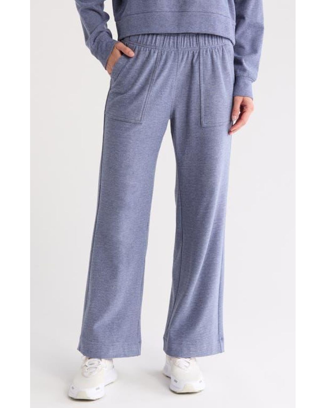 90 Degrees Daisy Wide Leg Pull-On Pants in Blue | Lyst