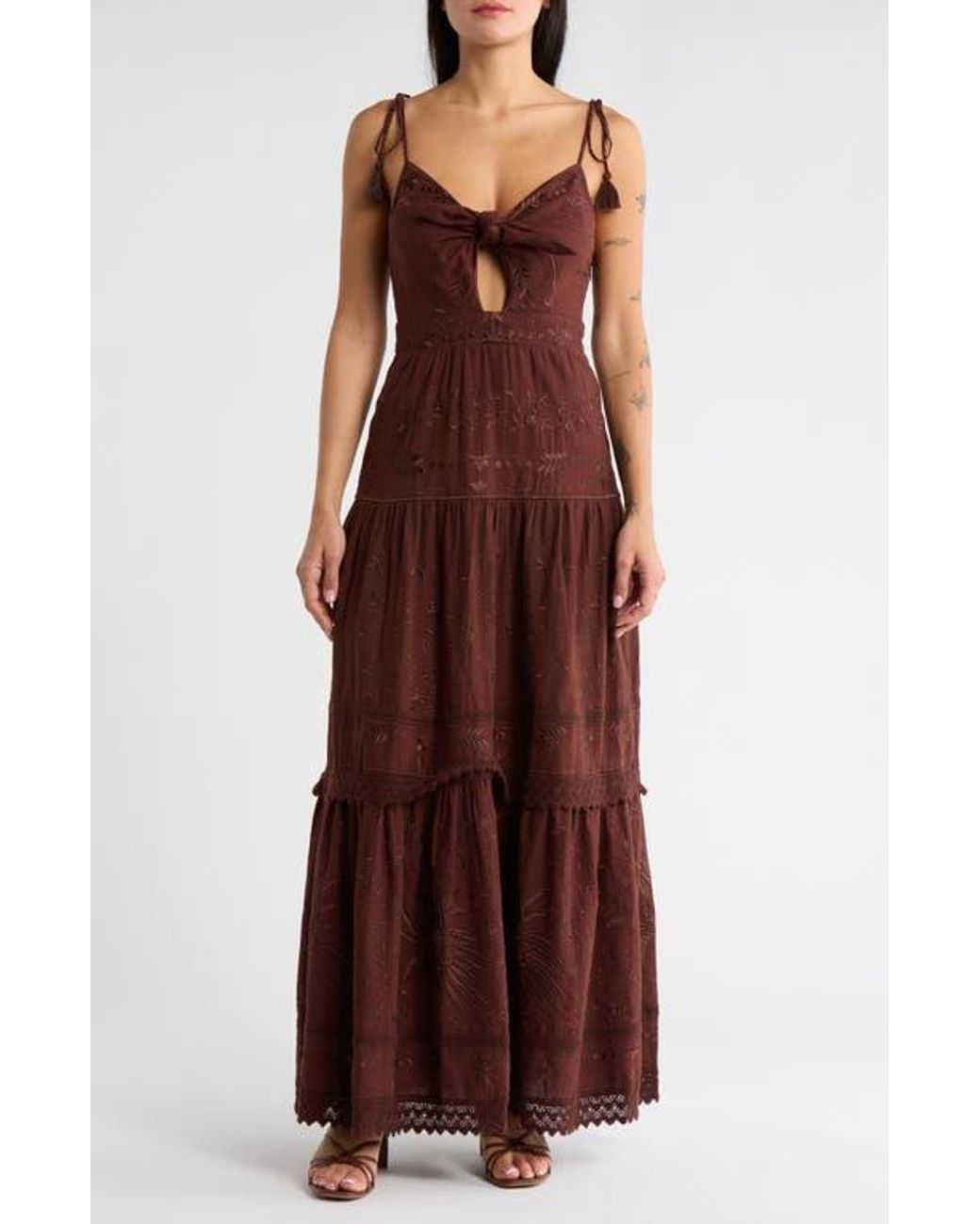 Alice + Olivia Minka Floral Embroidered Cutout Cotton & Linen Maxi ...