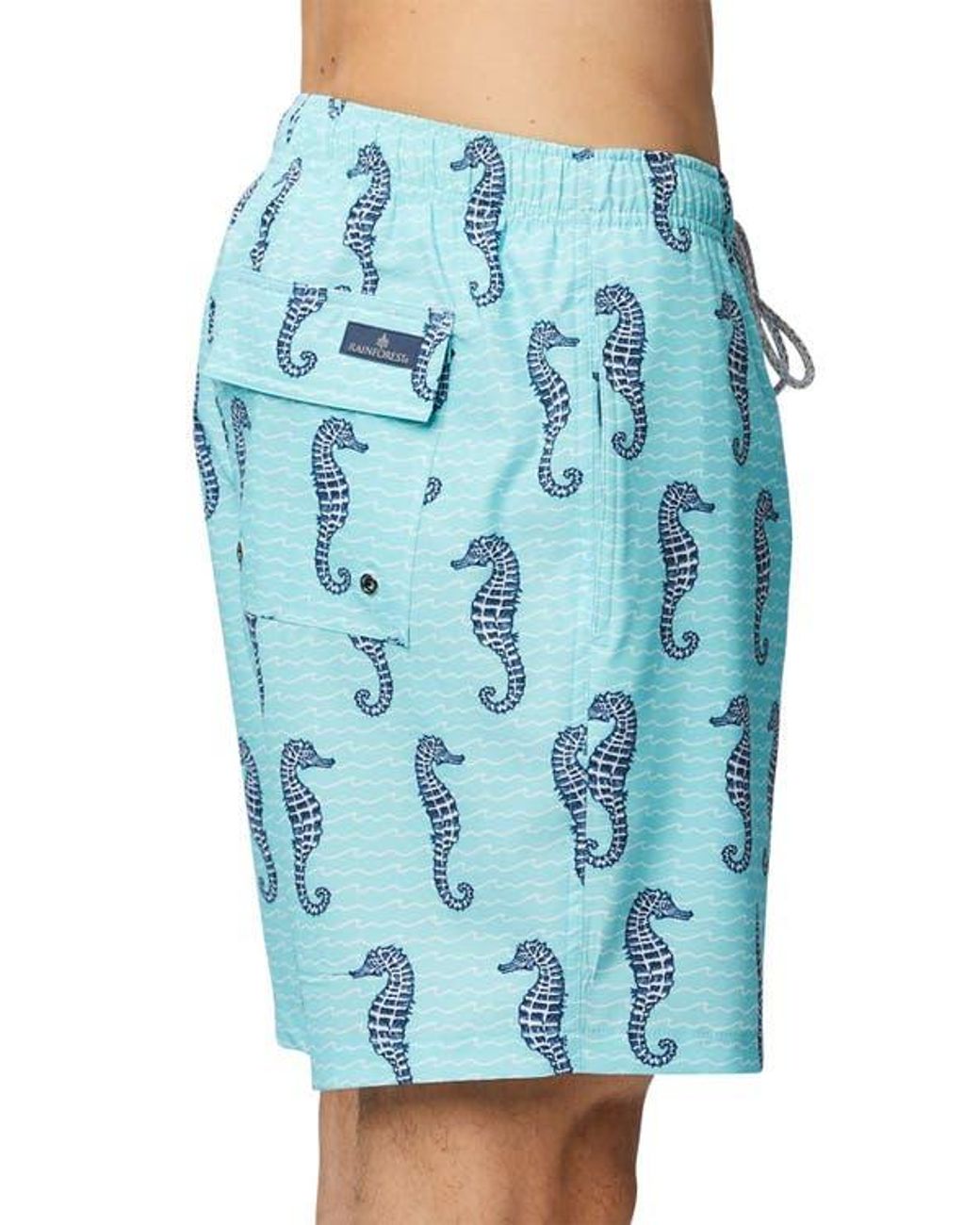 Rainforest Curled Tails Seahorse Stretch Swim Trunks in Blue for Men | Lyst