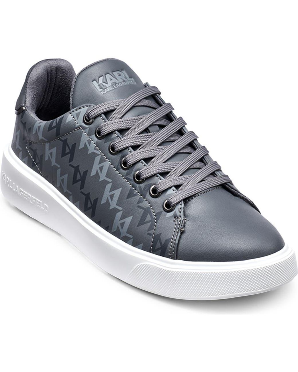 KARL LAGERFELD Side Logo Grid Low Top Sneaker in Gray for Men | Lyst