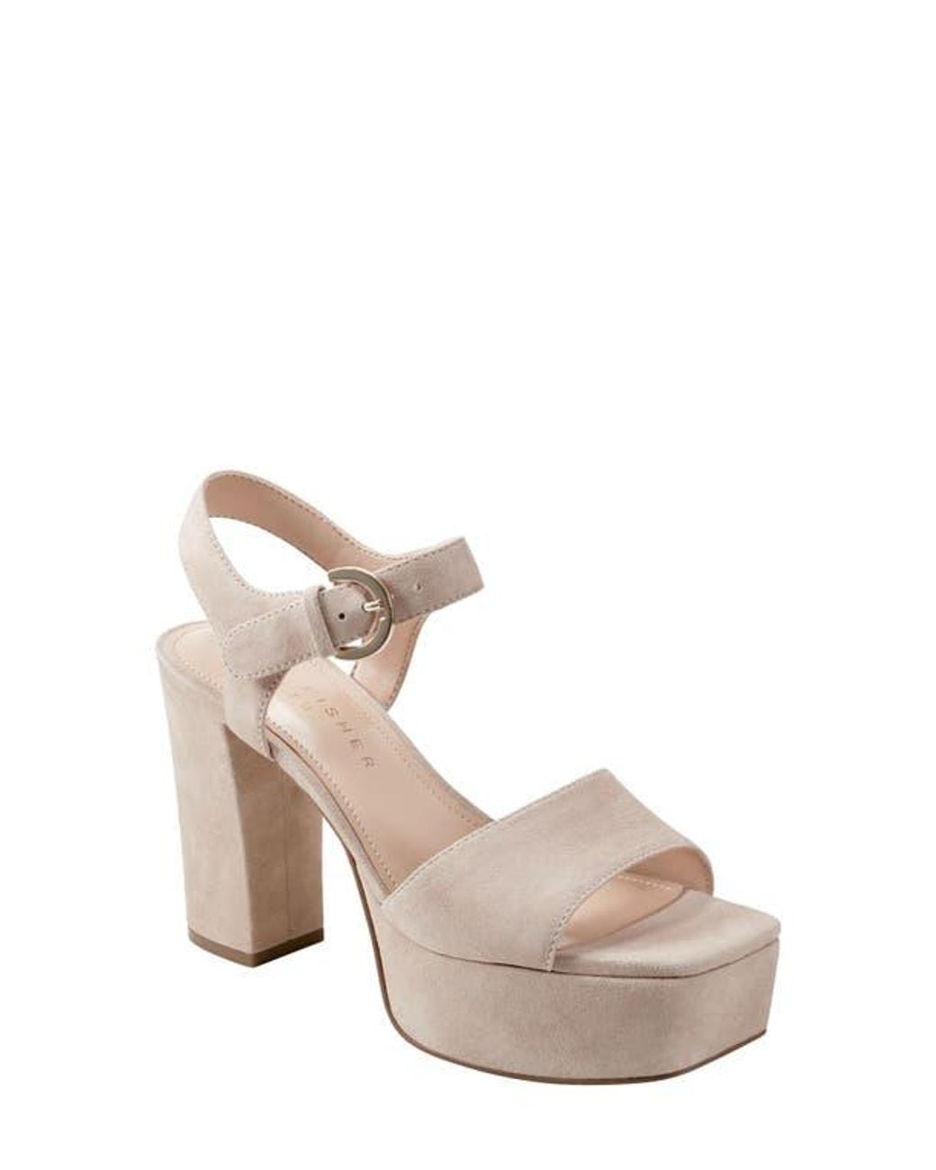 Marc Fisher Cinthia Platform Sandal in Natural | Lyst