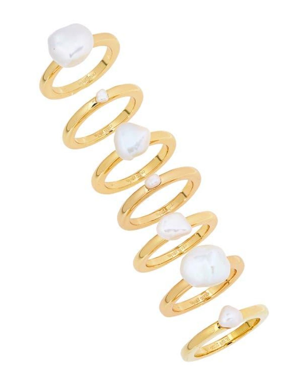 Cult Gaia Irma Set Of 7 Cultured Rings in Metallic | Lyst