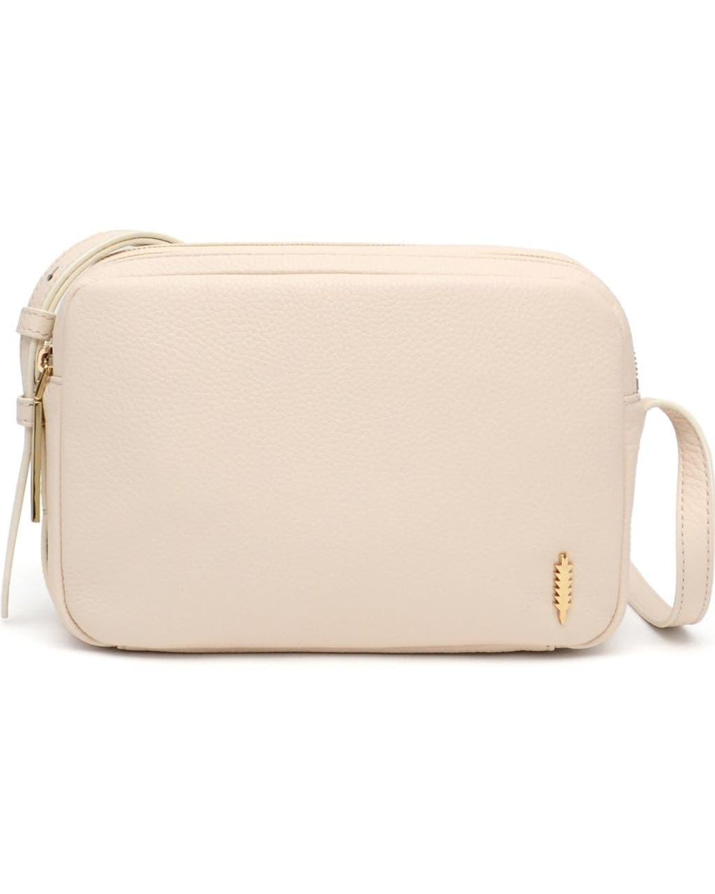 thacker Shay Leather Camera Crossbody Bag in Natural | Lyst