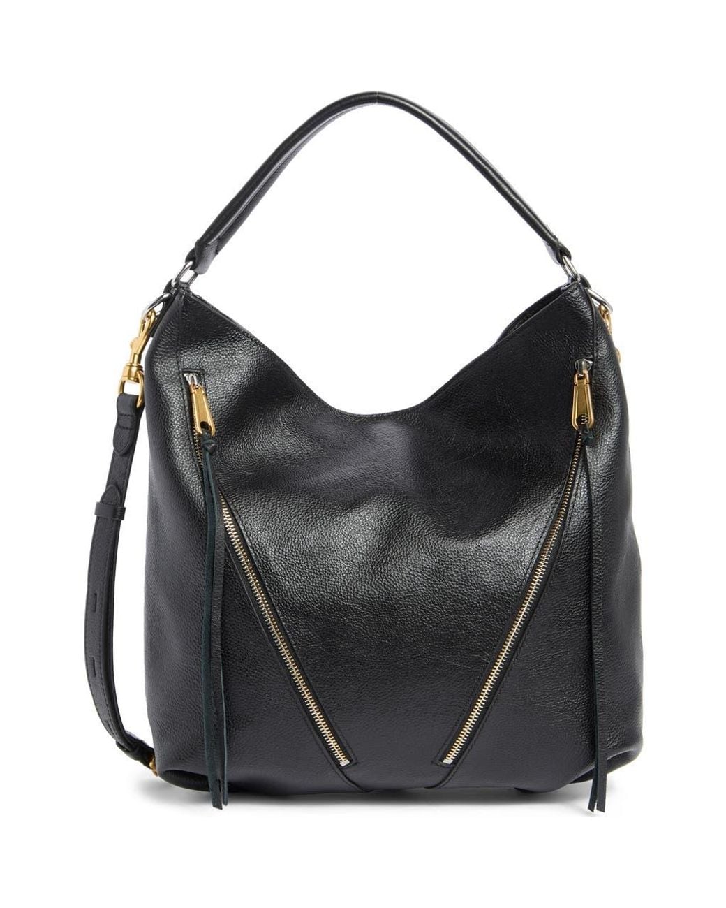 Rebecca Minkoff Moto Double Zip Hobo Shoulder Bag in Black | Lyst