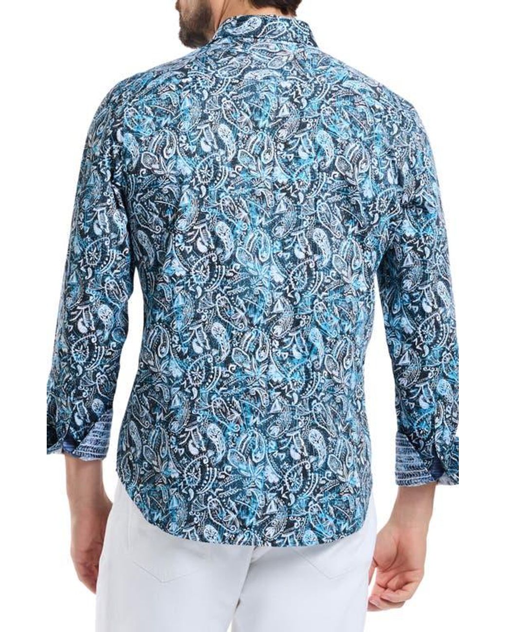 Robert Graham Atwell Long Sleeve Cotton Button-Up Shirt in Blue for Men ...
