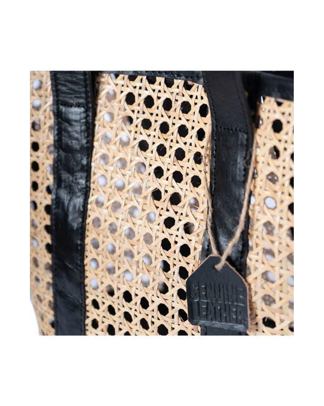 Jelavu Sandi Rattan & Leather Tote Bag in Blue | Lyst