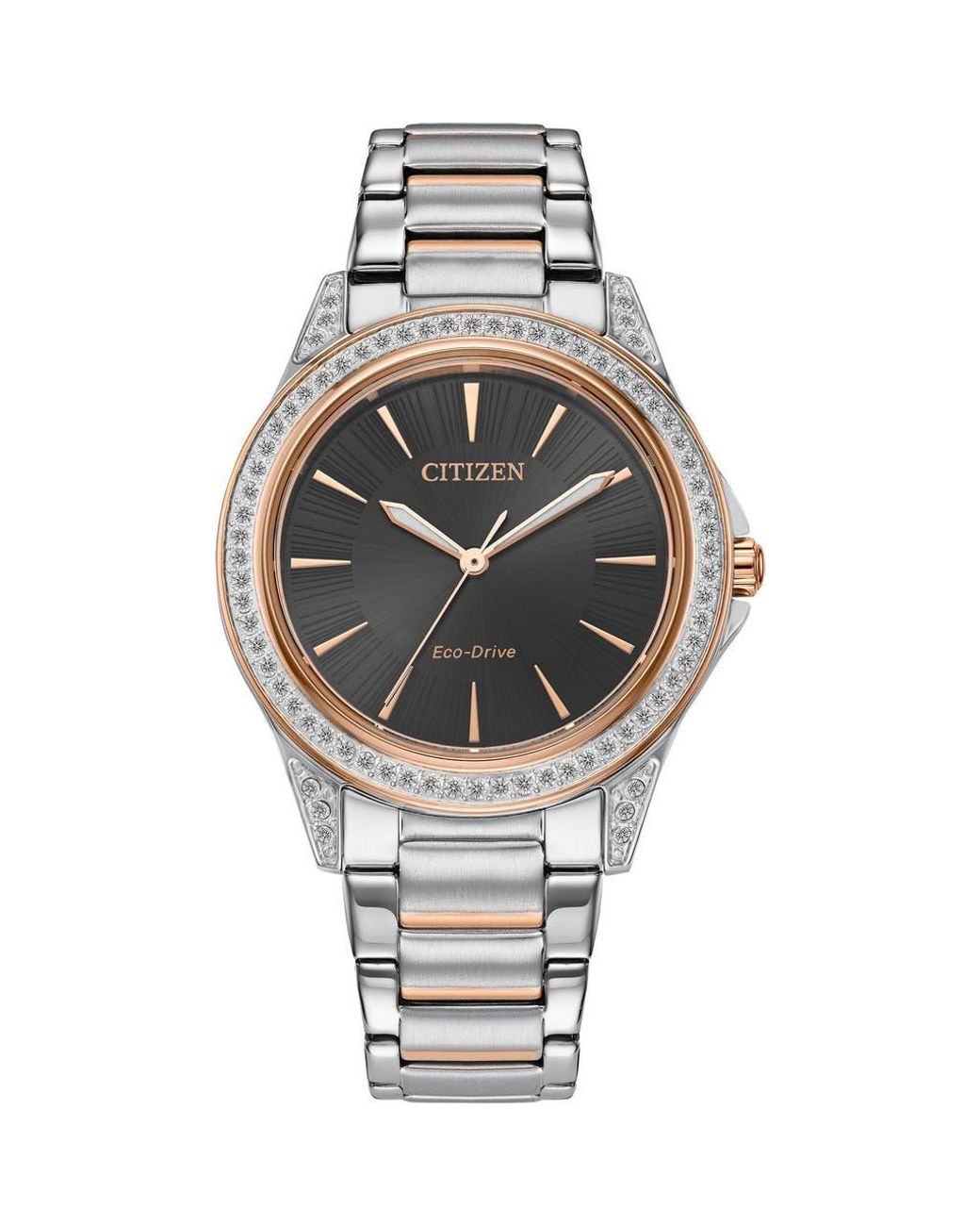 Citizen Eco Drive Crystal Accent Stainless Steel Bracelet Watch, 34Mm in Metallic | Lyst