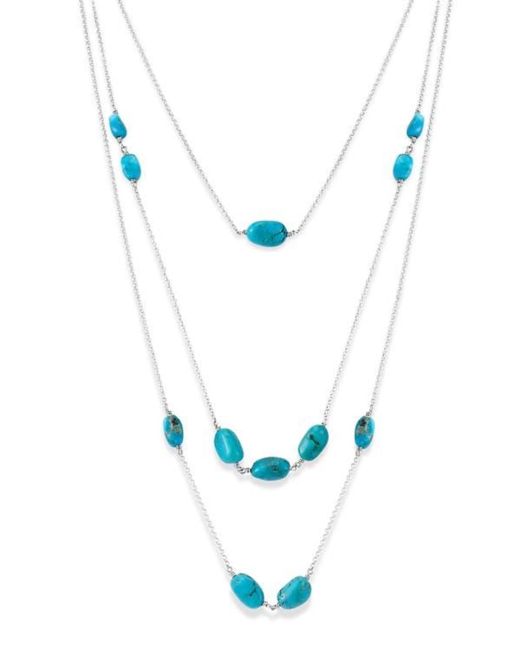 Samuel B. Layered Sleeping Beauty Station Necklace in Blue | Lyst