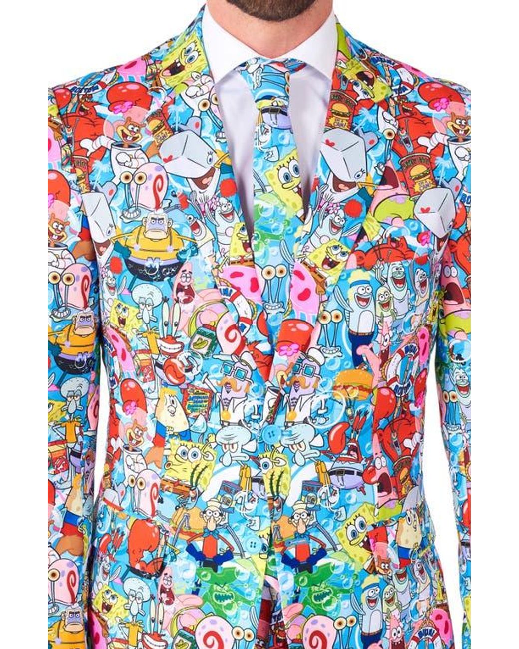 Opposuits Spongebob Frenzy Two-Piece Suit & Tie Set in Blue for Men | Lyst