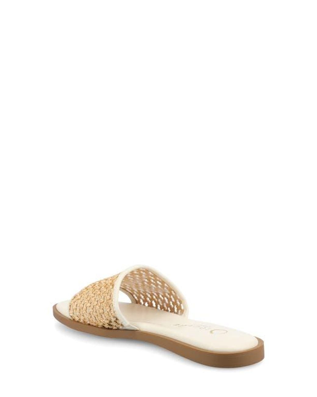 Journee Collection Prisilla Slide Sandal in Natural | Lyst