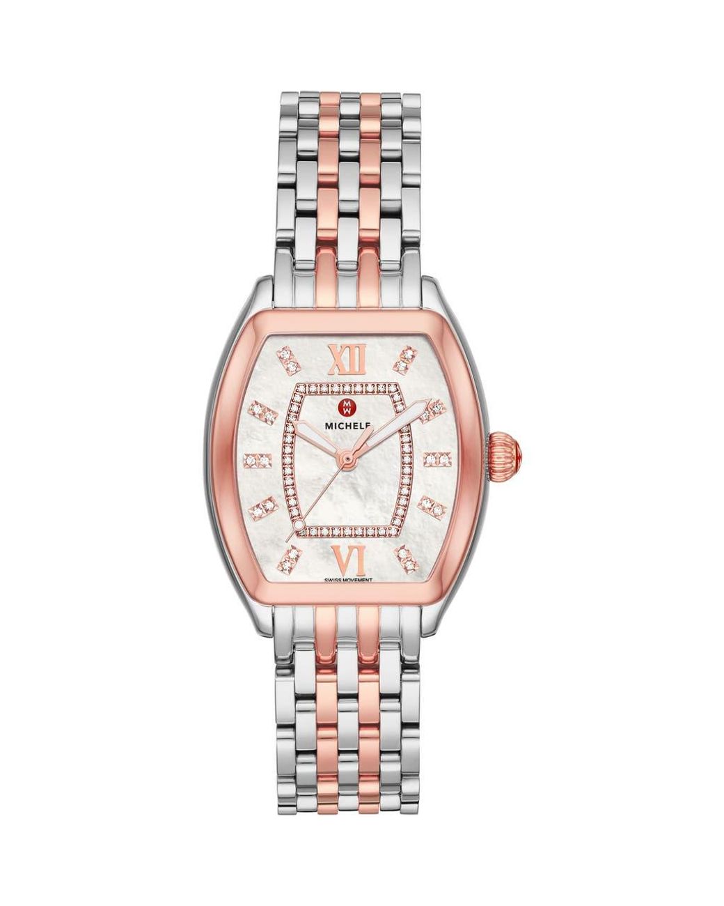 Michele Relevé Two-Tone Diamond Dial Watch Head & Interchangeable ...