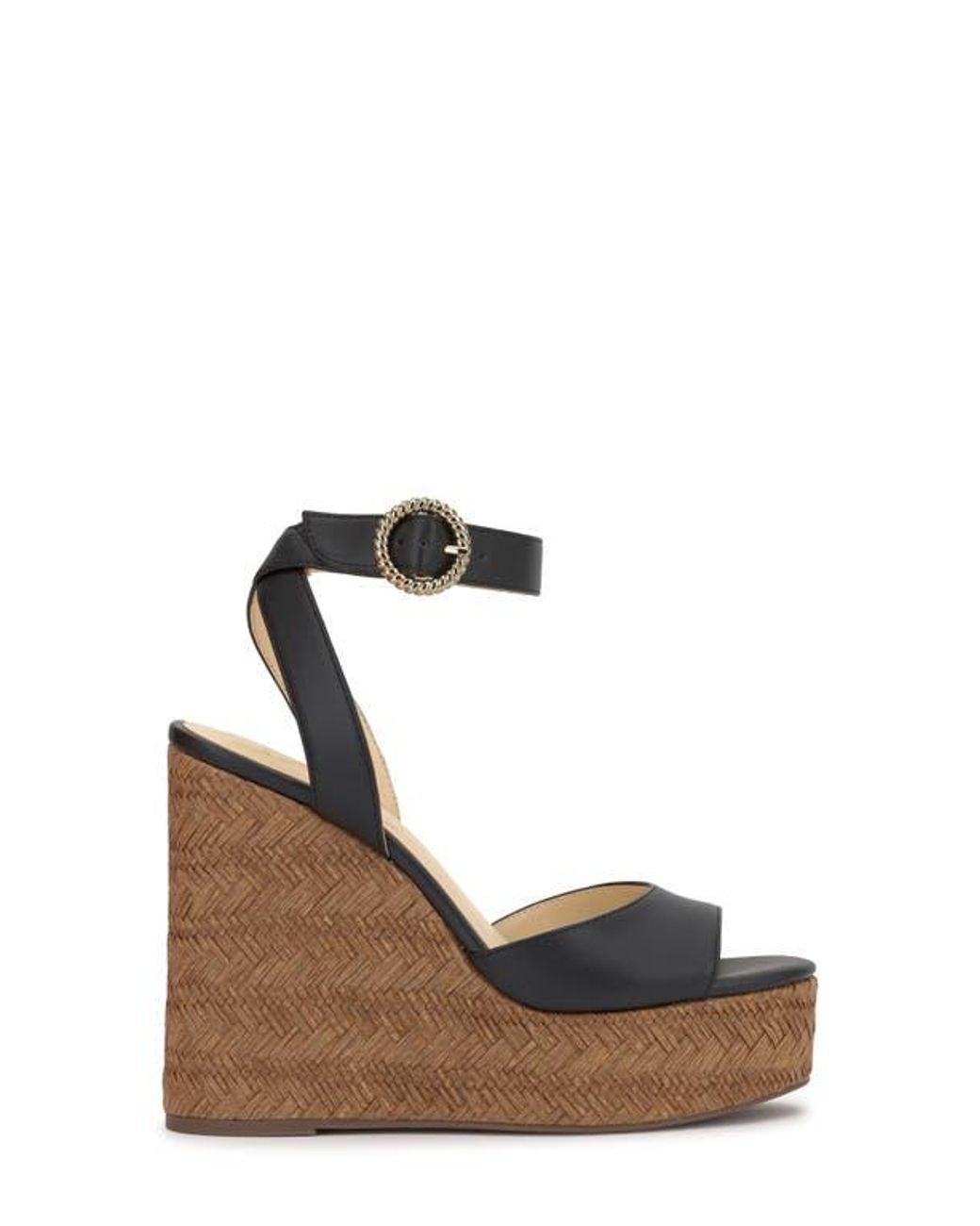 Jessica Simpson Kamindi Platform Wedge Sandal in Black | Lyst