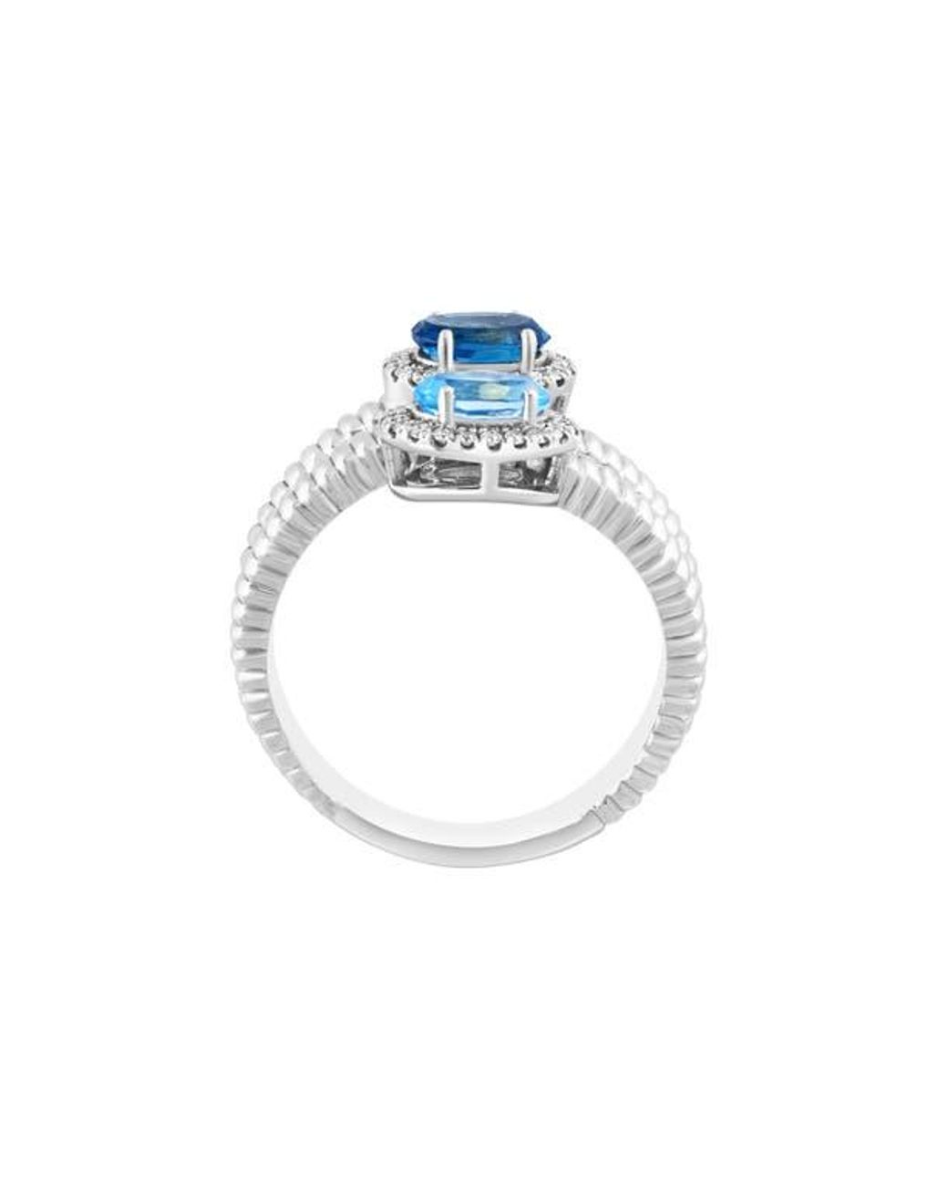 Effy Diamond & Topaz Crossover Ring in Blue | Lyst