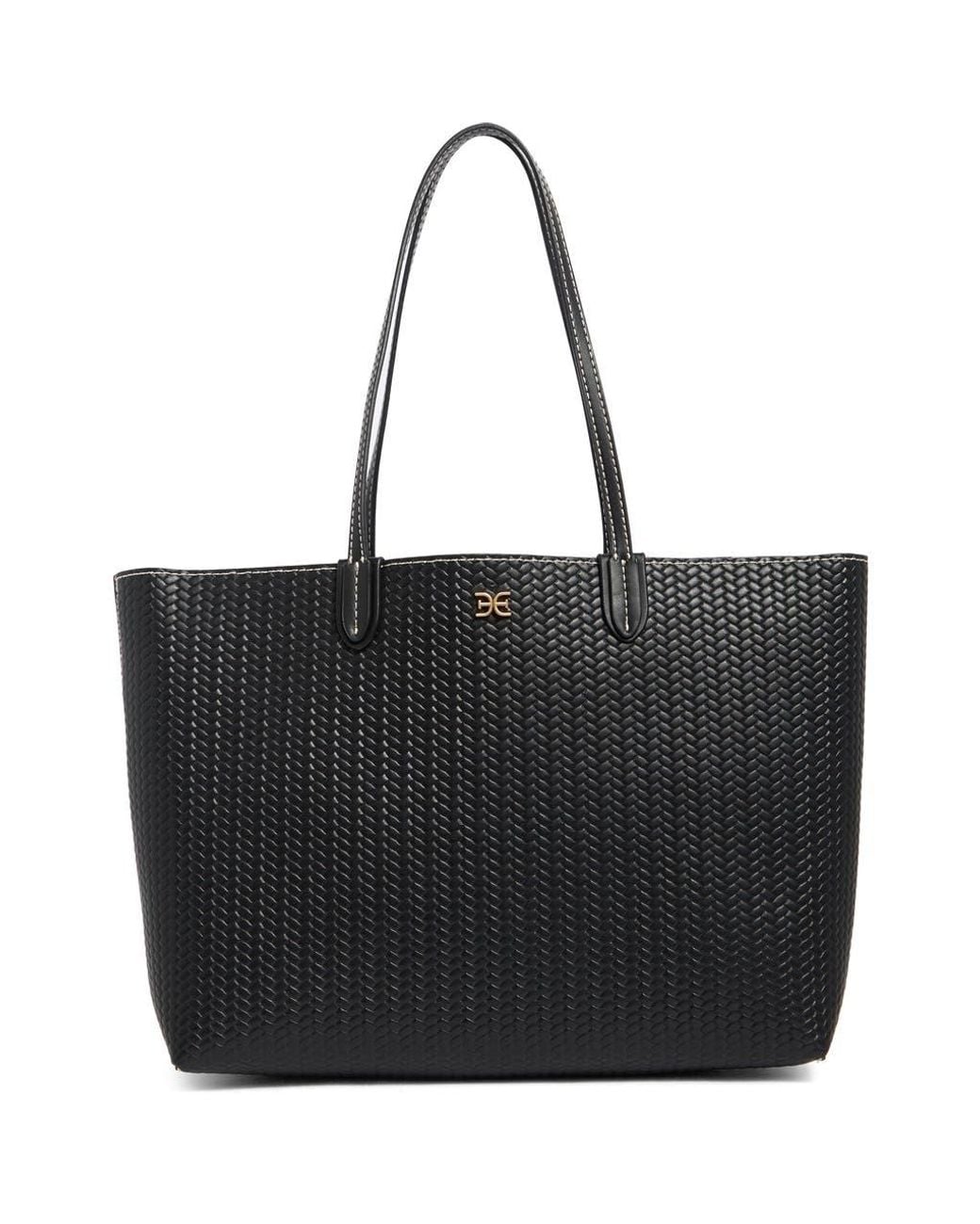 Sam Edelman Eva Large Woven Tote Bag & Pouch in Black | Lyst