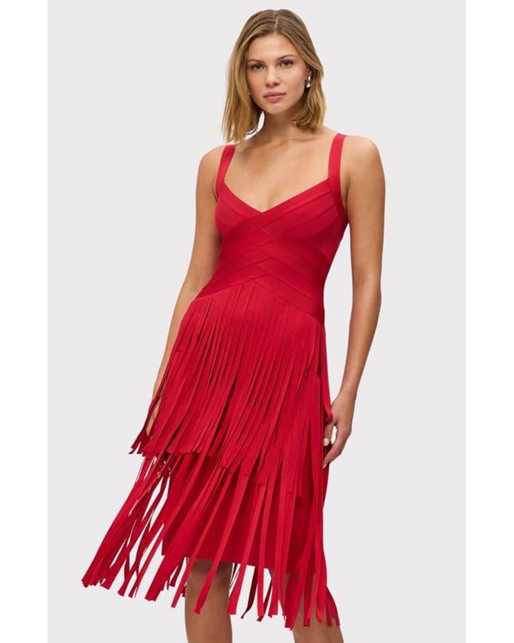 Herve Leger Fringe Dress