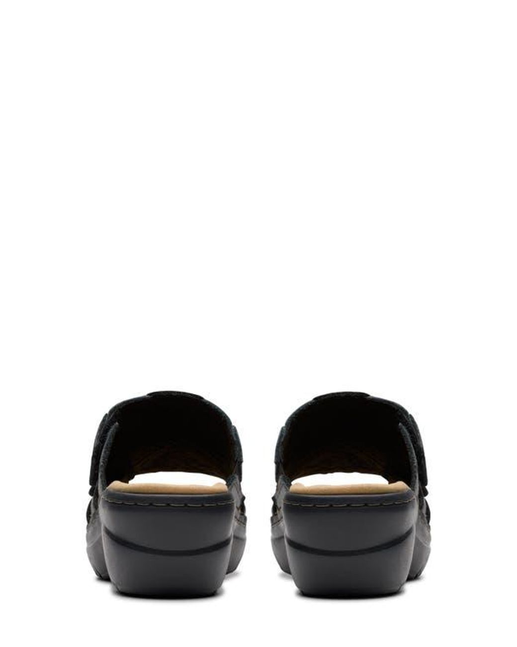 Clarks Merliah Belle Wedge Sandal in Black | Lyst