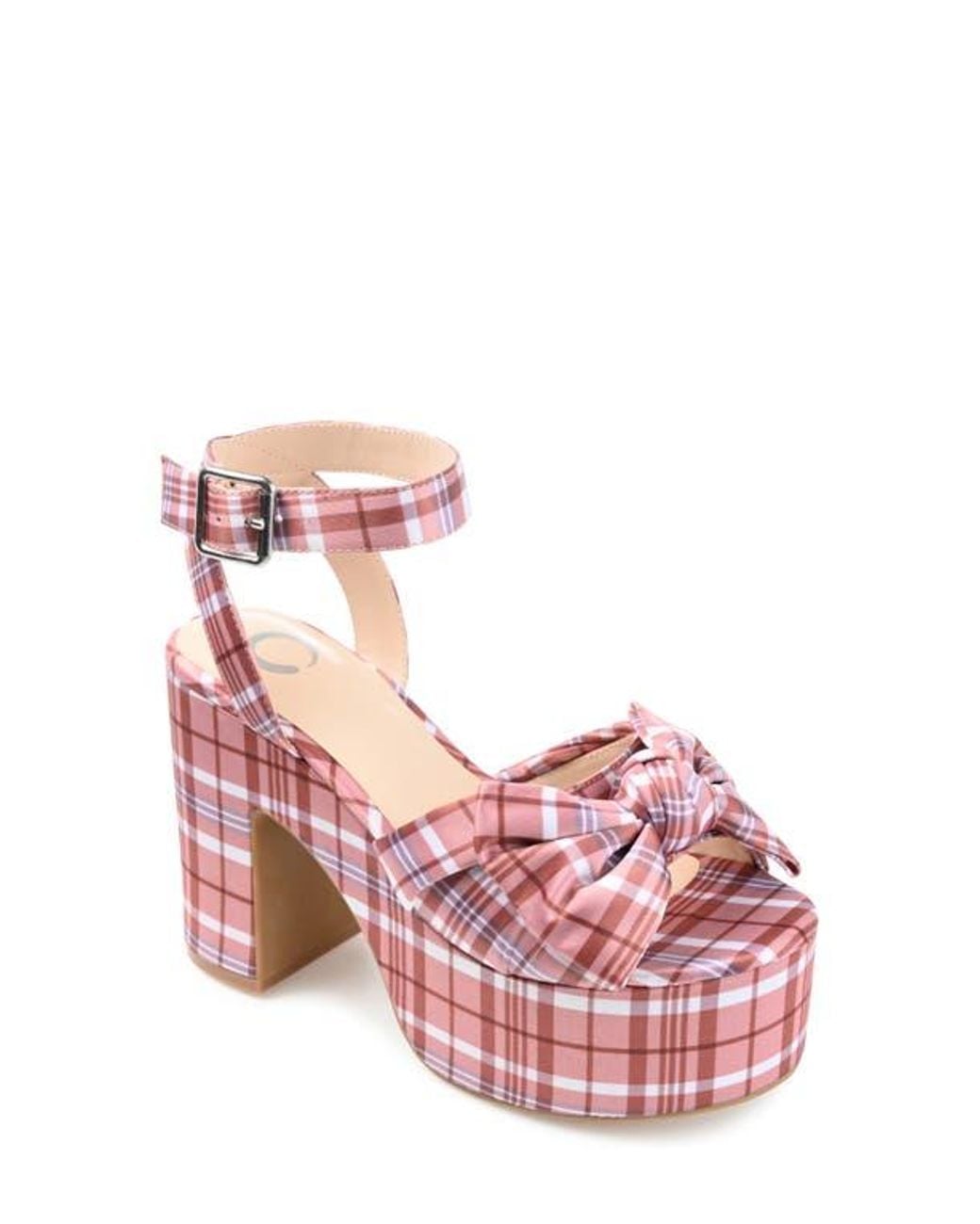 Journee Collection Zenni Bow Platform Sandal in Pink | Lyst