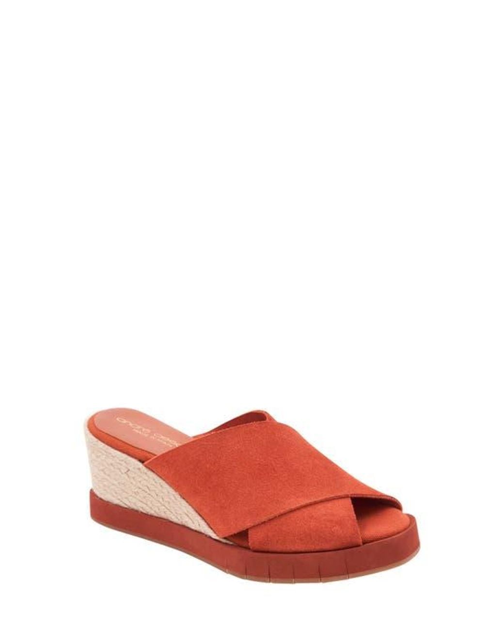 Andre Assous Filo Sole Motion Espadrille Wedge Slide Sandal in Red | Lyst