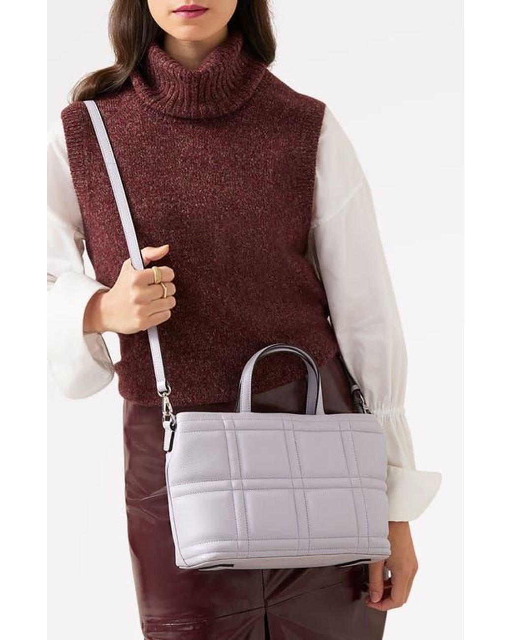 Radley Sunny Dene Small Zip Quilted Leather Satchel in Gray | Lyst