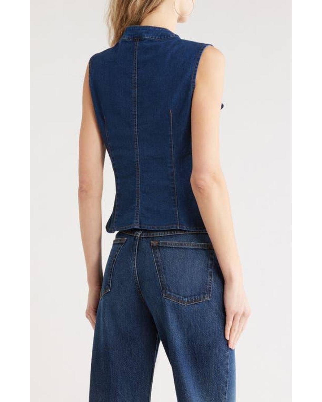 Vigoss Denim Vest in Blue | Lyst
