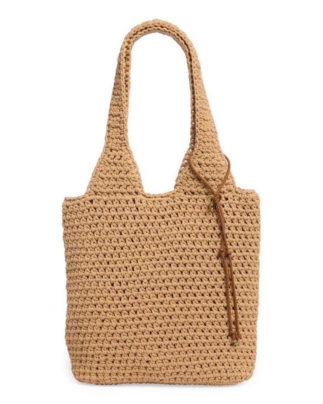 Lucky Brand Lesa Crochet Tote Bag in Brown | Lyst